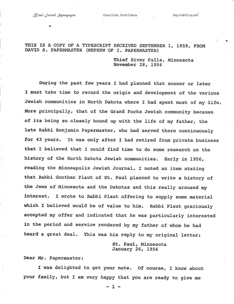 History - B'nai Israel Synagogue